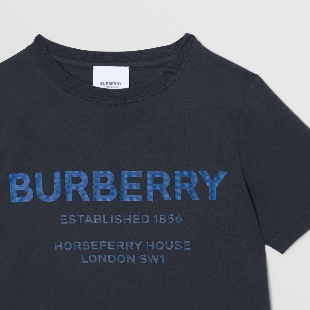 Burberry Navy Horseferry Print Cotton T-shirt – Petit Pont